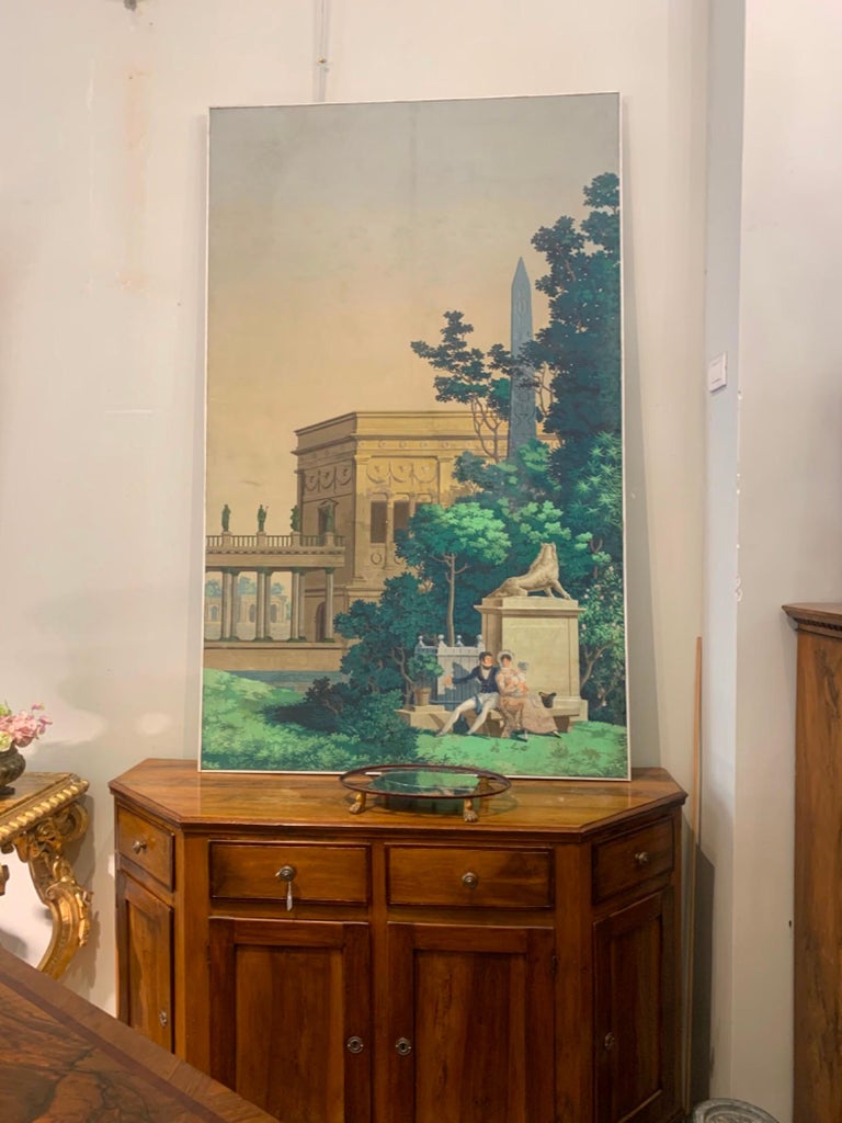 Late 19th Century Tempera on Paper Architectural Landscape For Sale at ...