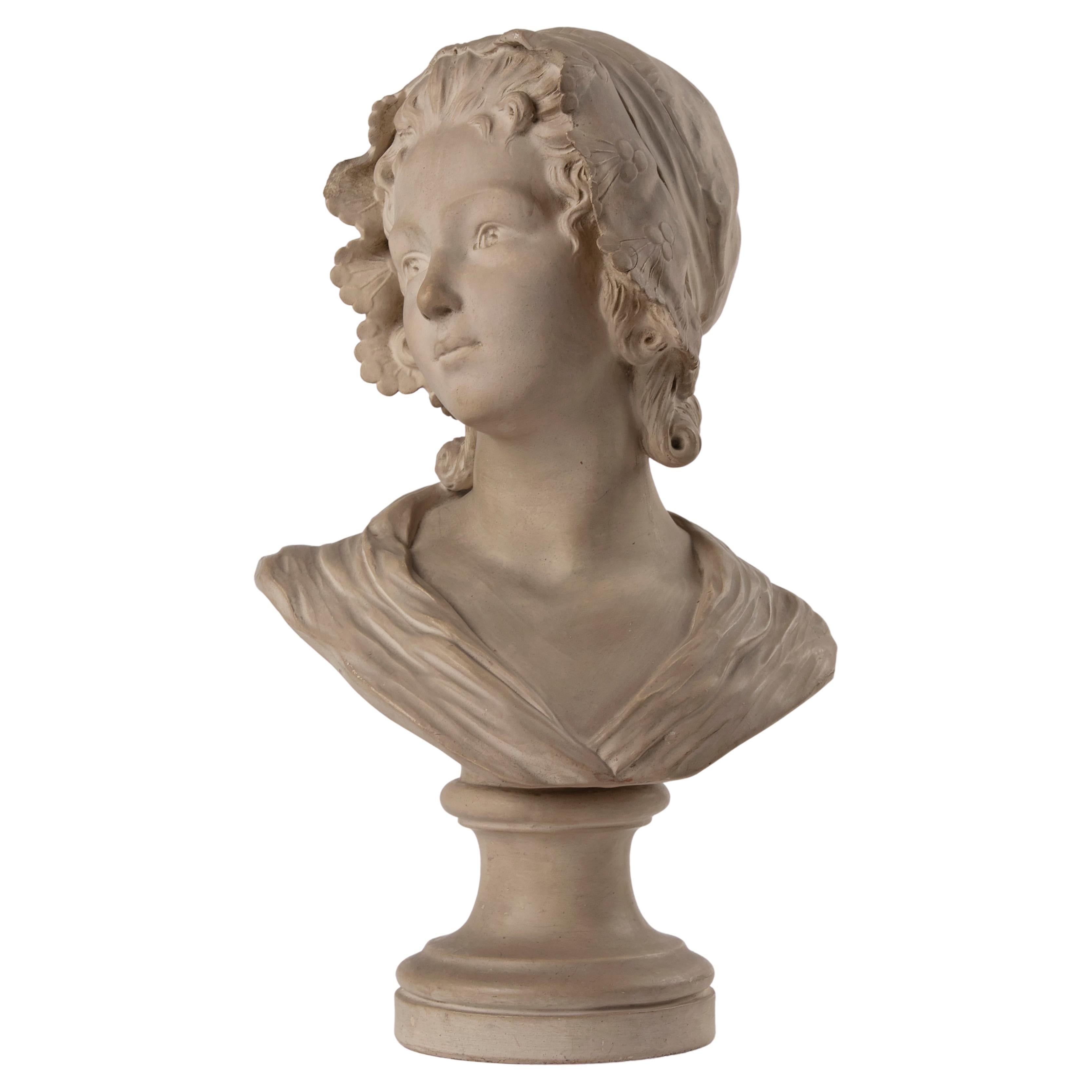 19th Century White Marble Bust of a Young Girl at 1stDibs