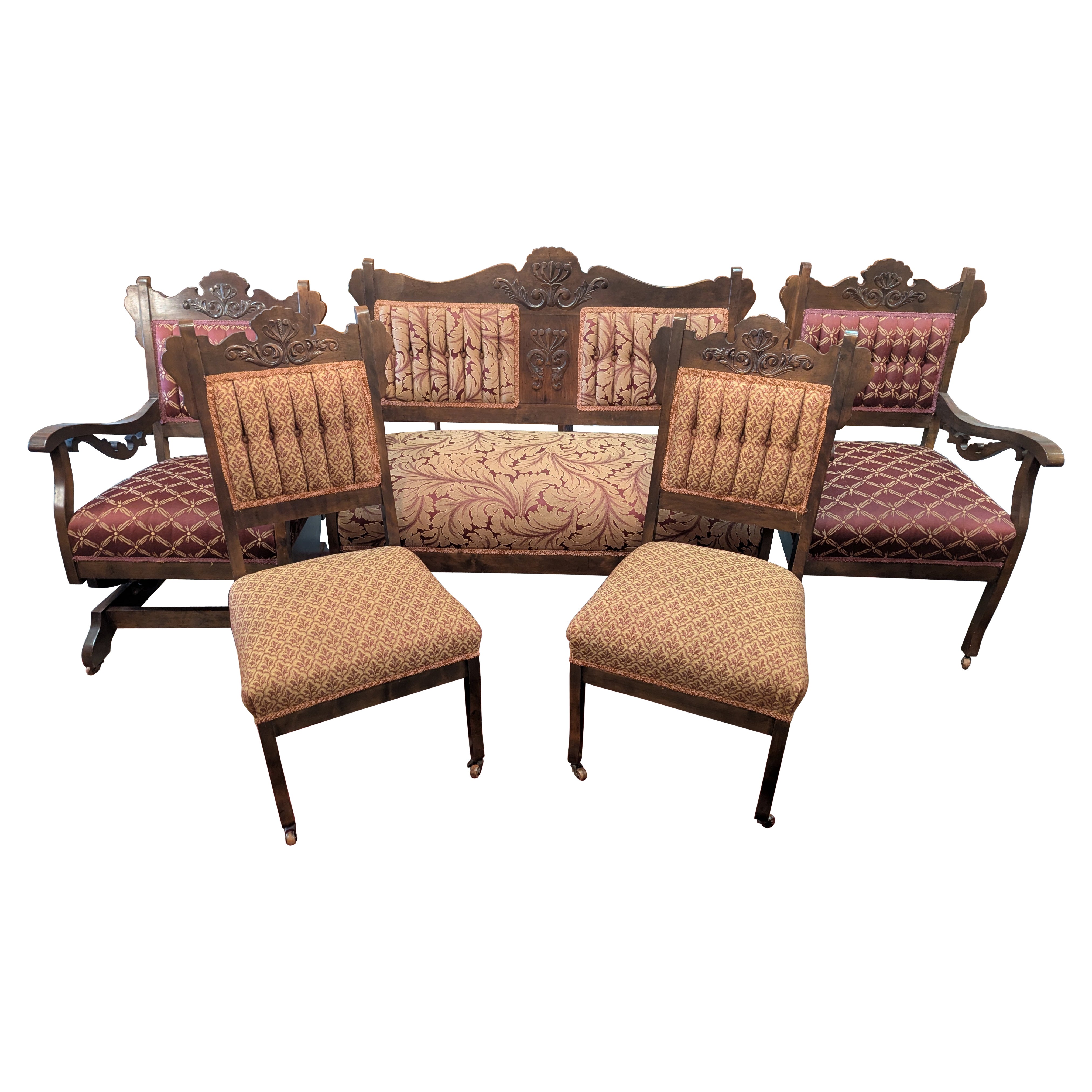 Victorian 5-Piece Parlor Set, Walnut, Late 19th Century, USA For Sale ...