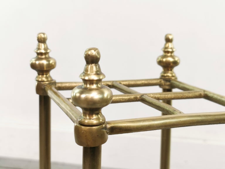 Late 19th Century Victorian Brass Umbrella Stick Stand For Sale at 1stDibs