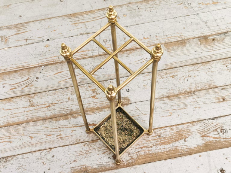 Late 19th Century Victorian Brass Umbrella Stick Stand For Sale at 1stDibs