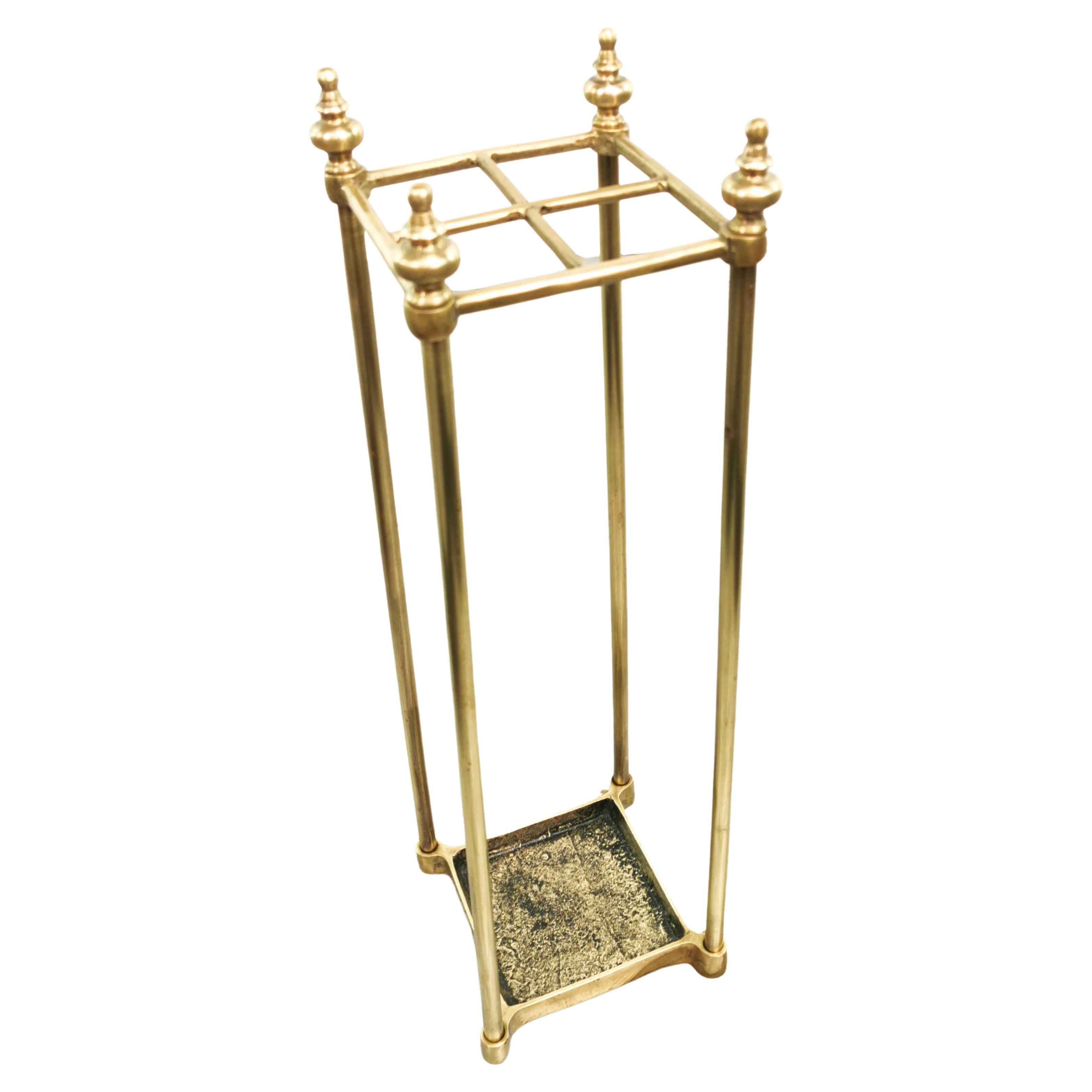 Late 19th Century Victorian Brass Umbrella Stick Stand For Sale at 1stDibs