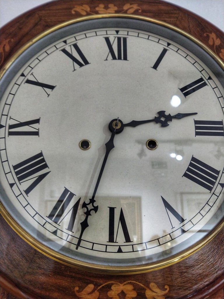 Late 19th Century Victorian Inlaid American Wall Clock by New Haven ...