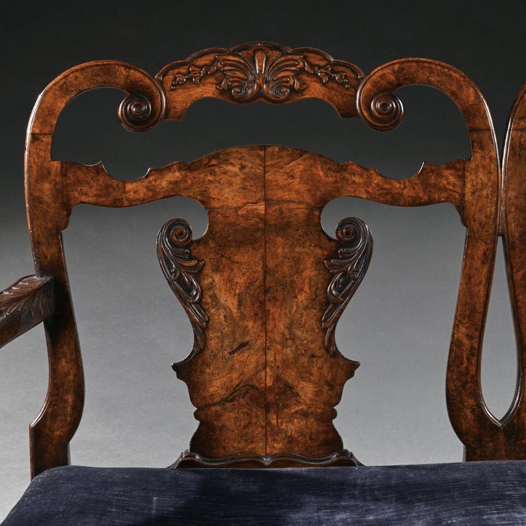 Late 19th Century Walnut Twin Chair Back Sofa After A George II Design ...