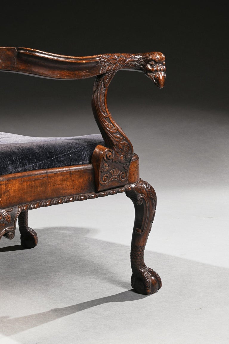 Late 19th Century Walnut Twin Chair Back Sofa After A George II Design ...