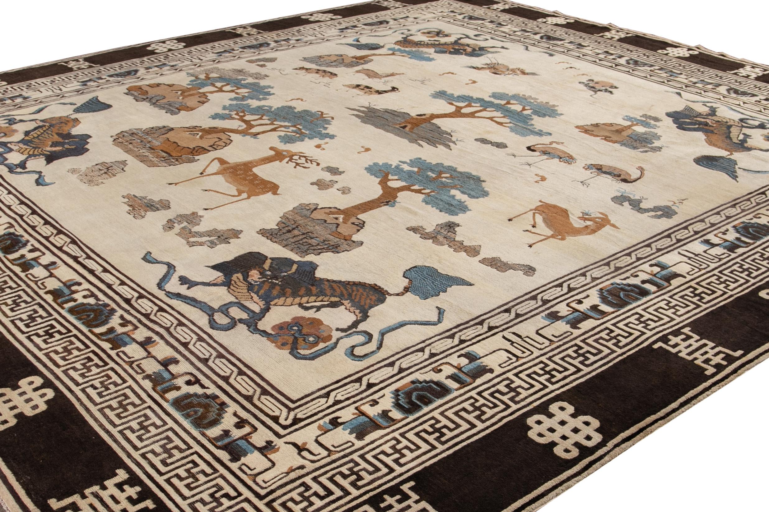 Late 19th Century Handmade Mongolian Wool Rug For Sale at 1stDibs