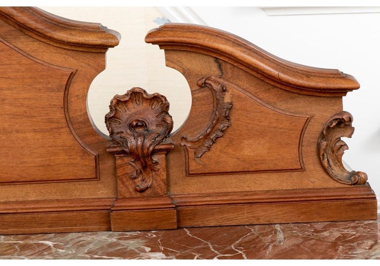 Late 19th-Early 20th C. French Walnut Carved Tiered Marble Top Server ...