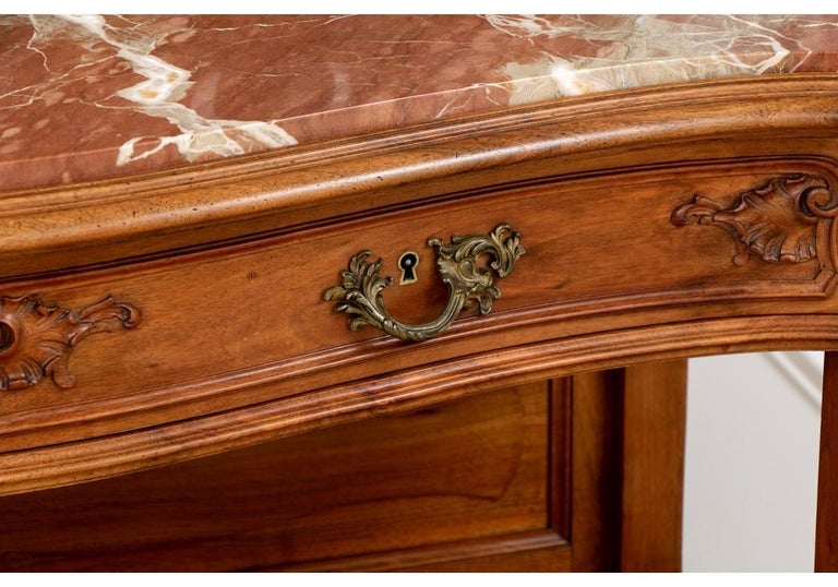 Late 19th-Early 20th C. French Walnut Carved Tiered Marble Top Server ...