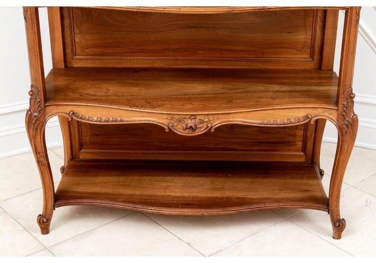 Late 19th-Early 20th C. French Walnut Carved Tiered Marble Top Server ...