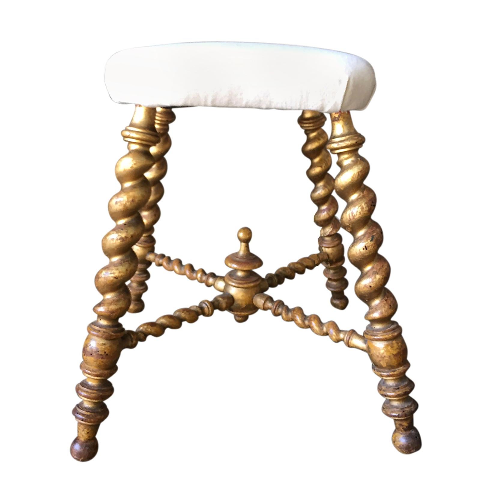 19th Century Turned Wood Stool at 1stDibs