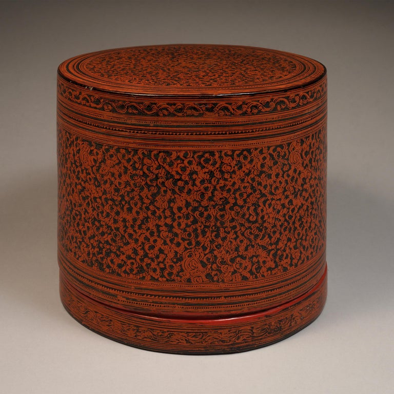 Late 19th Century Lacquer and Bamboo Betel Box, Burma For Sale at 1stDibs