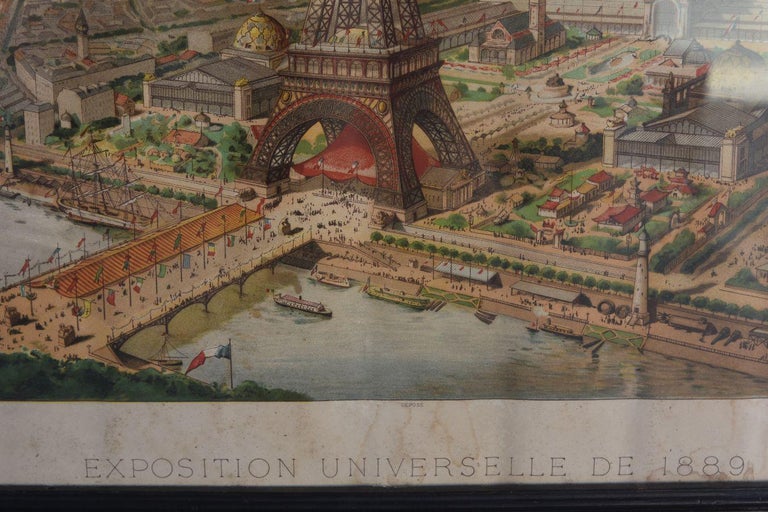 Late 19th Lithography represanting World Exhibition of Paris in 1889 at ...