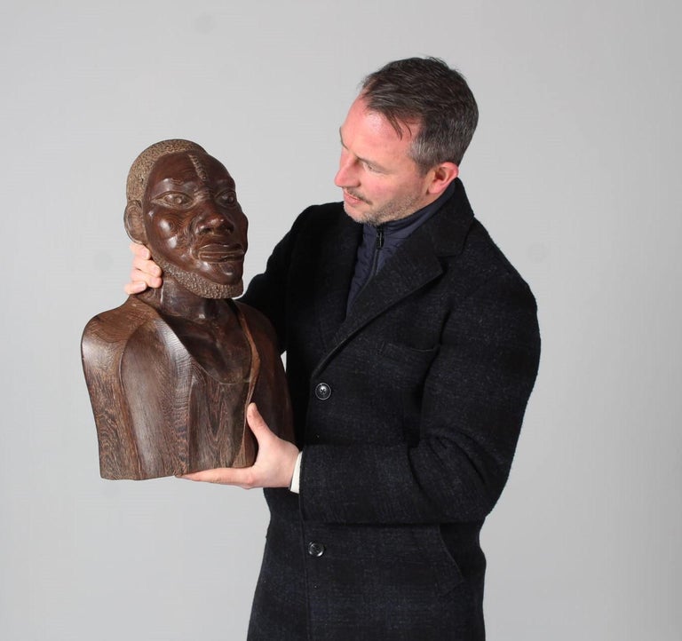 Late 19th or Early 20th Century Bust, Sculpture, Carved Wood For Sale ...