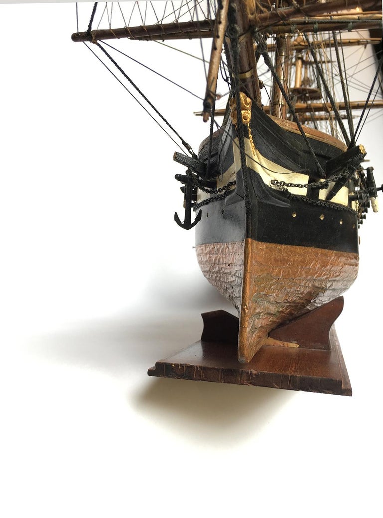 Late 19th or Early 20th Century Italian Three-Masted Steam-Frigate ...