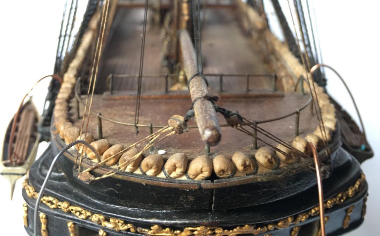 Late 19th or Early 20th Century Italian Three-Masted Steam-Frigate ...