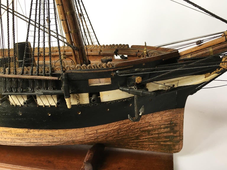 Late 19th or Early 20th Century Italian Three-Masted Steam-Frigate ...