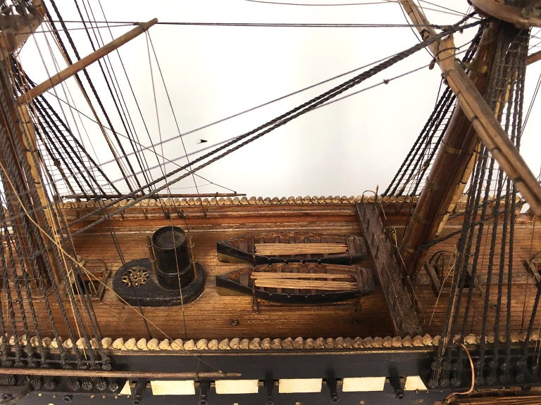 Late 19th or Early 20th Century Italian Three-Masted Steam-Frigate ...