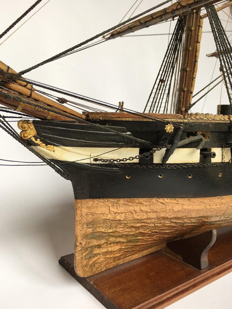 Late 19th or Early 20th Century Italian Three-Masted Steam-Frigate ...