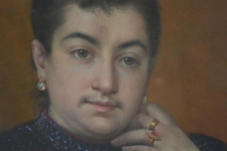 Late 19th Pastel Portrait Young Spanish Woman by Bernard Perot For Sale ...