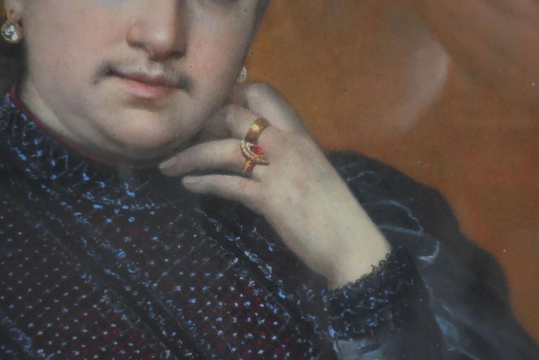 Late 19th Pastel Portrait Young Spanish Woman by Bernard Perot For Sale ...