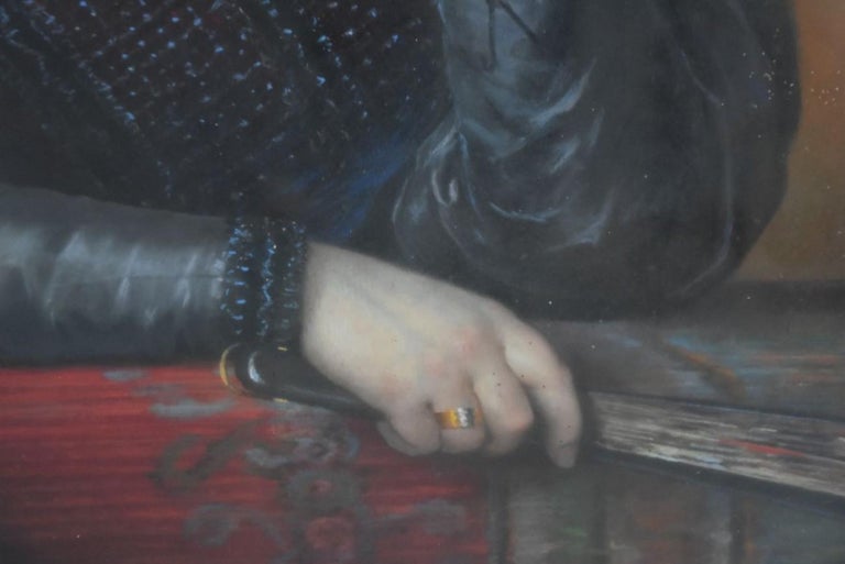 Late 19th Pastel Portrait Young Spanish Woman by Bernard Perot For Sale ...