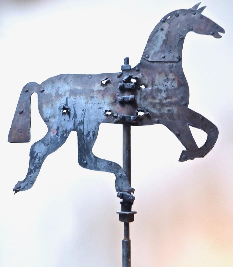 Late 19th Century Sheet Iron and Metal Trotting Horse Weathervane For ...
