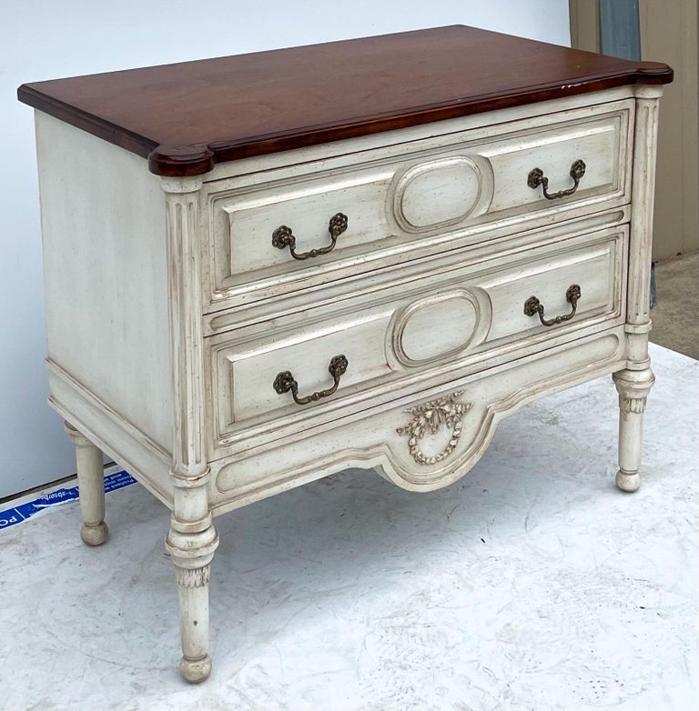 Late 20th-C. Custom French Neo-Classical Style Painted Chests / Side ...