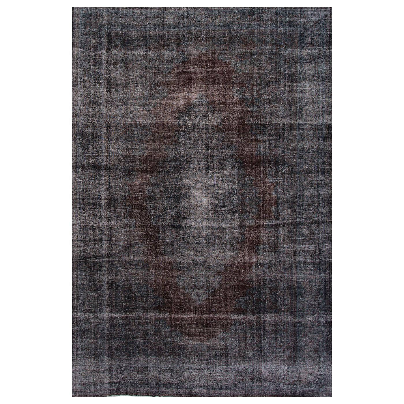 Late 20th Century Vintage Overdyed Wool Rug For Sale at 1stDibs