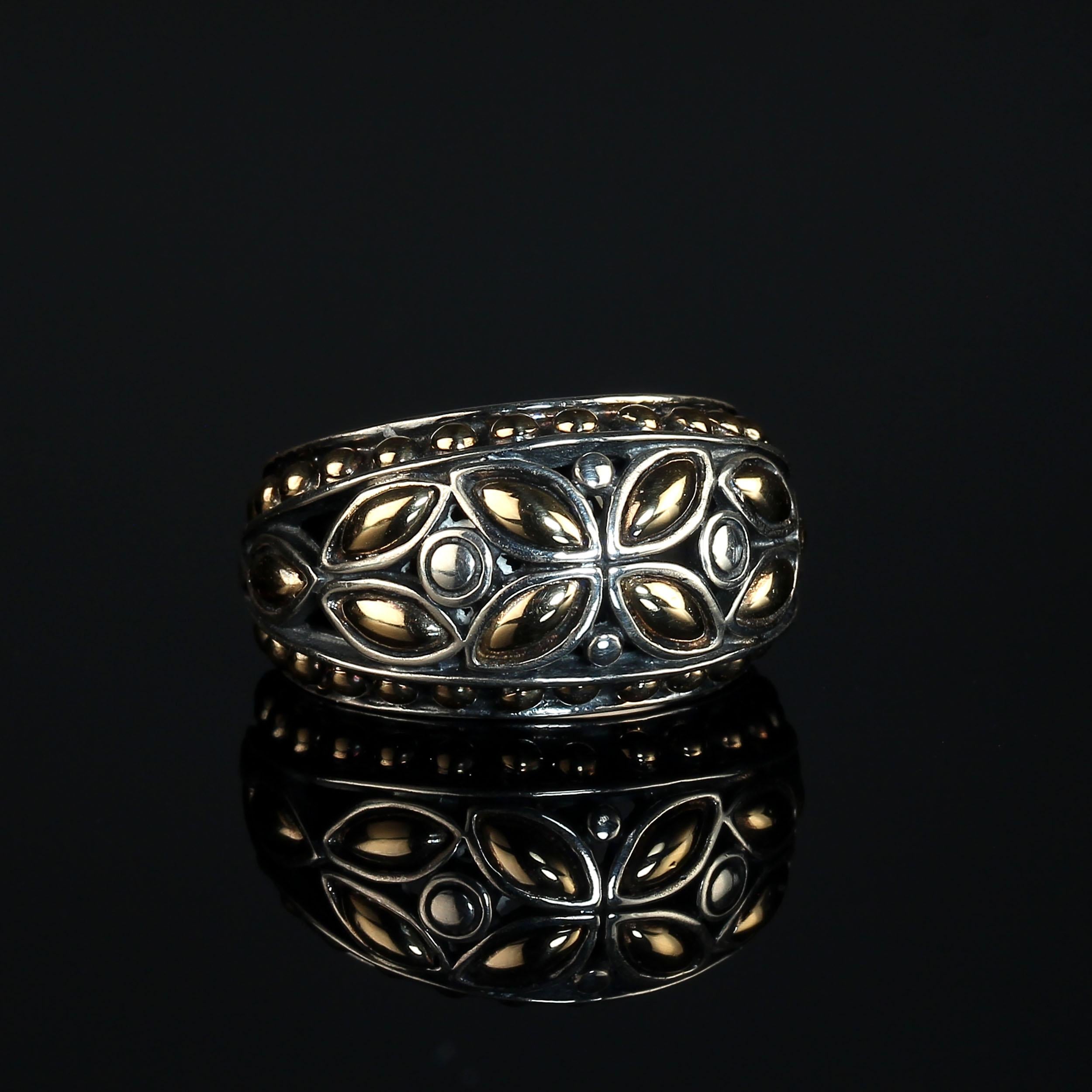 Late 20th Century John Hardy Sterling Silver and 18k Gold Ring For Sale ...