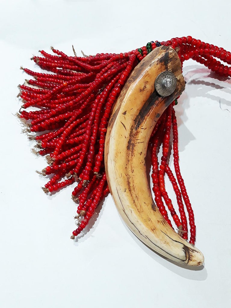 Late 20th Century Bead and Tusk Headdress from Ethiopia at 1stDibs