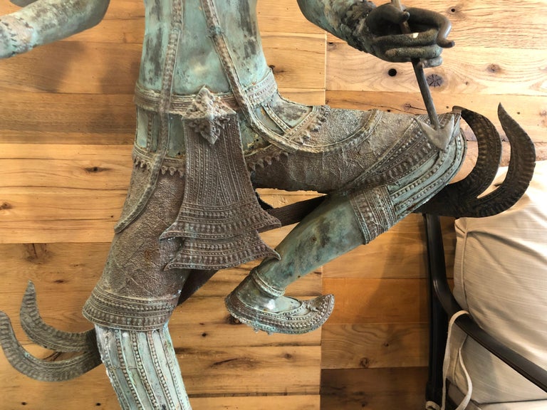 Late 20th Century Bronze Hindu Goddess of Protection For Sale at ...