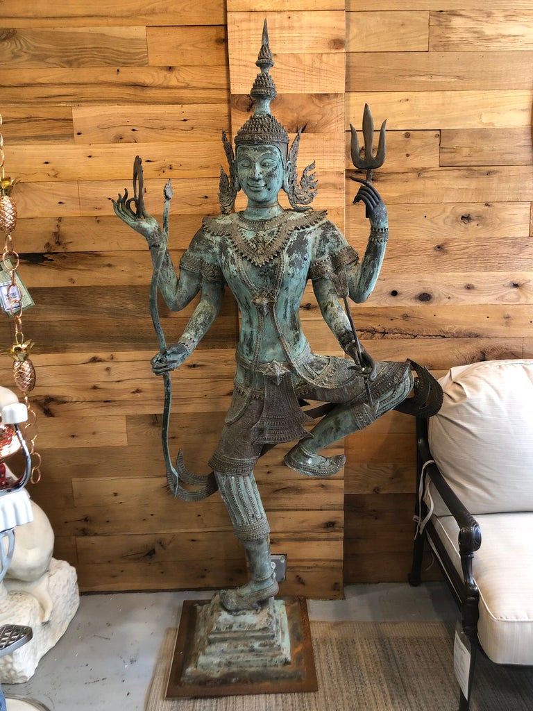 Late 20th Century Bronze Hindu Goddess of Protection For Sale at ...