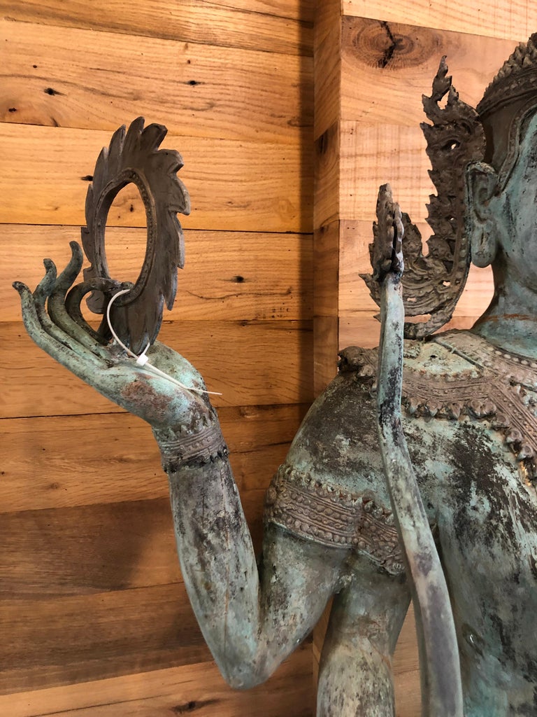 Late 20th Century Bronze Hindu Goddess of Protection For Sale at ...