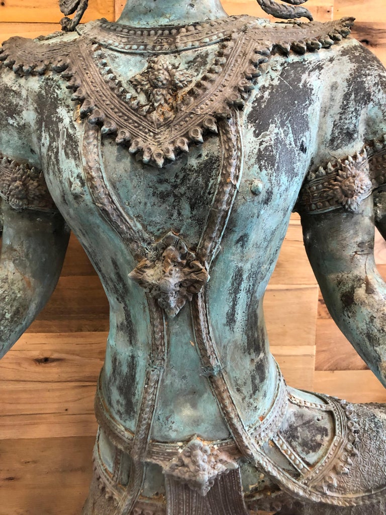 Late 20th Century Bronze Hindu Goddess of Protection For Sale at ...