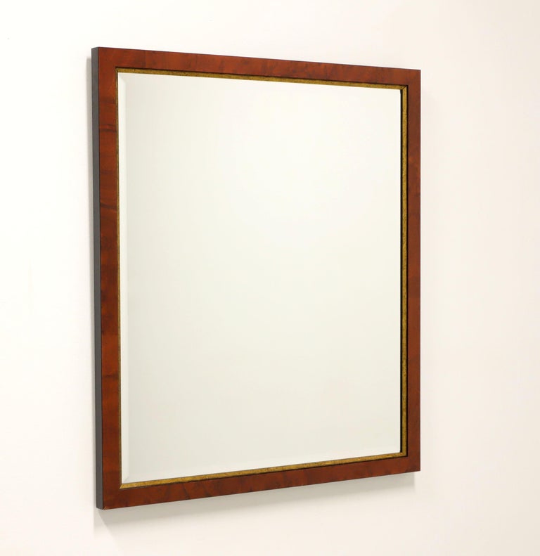 Late 20th Century Burl Elm Rectangular Wall Mirror For Sale at 1stDibs