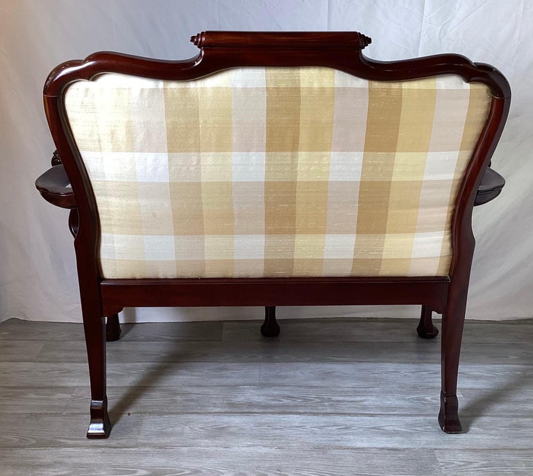 Late 20th Century Carved Georgian Style Upholstered Setee By Maitland ...