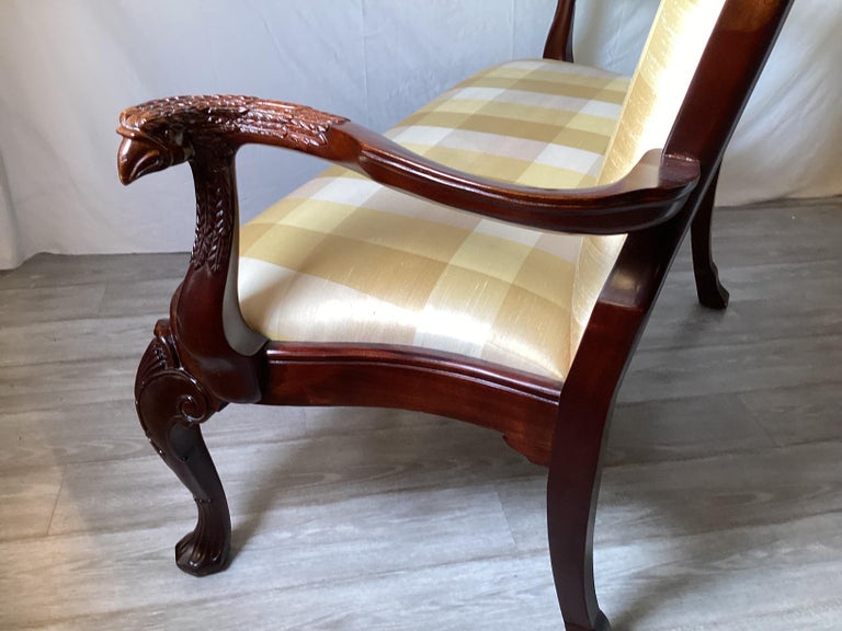 Late 20th Century Carved Georgian Style Upholstered Setee By Maitland ...