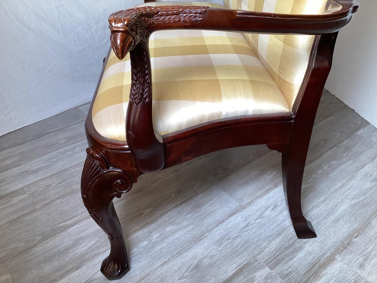 Late 20th Century Carved Georgian Style Upholstered Setee By Maitland ...