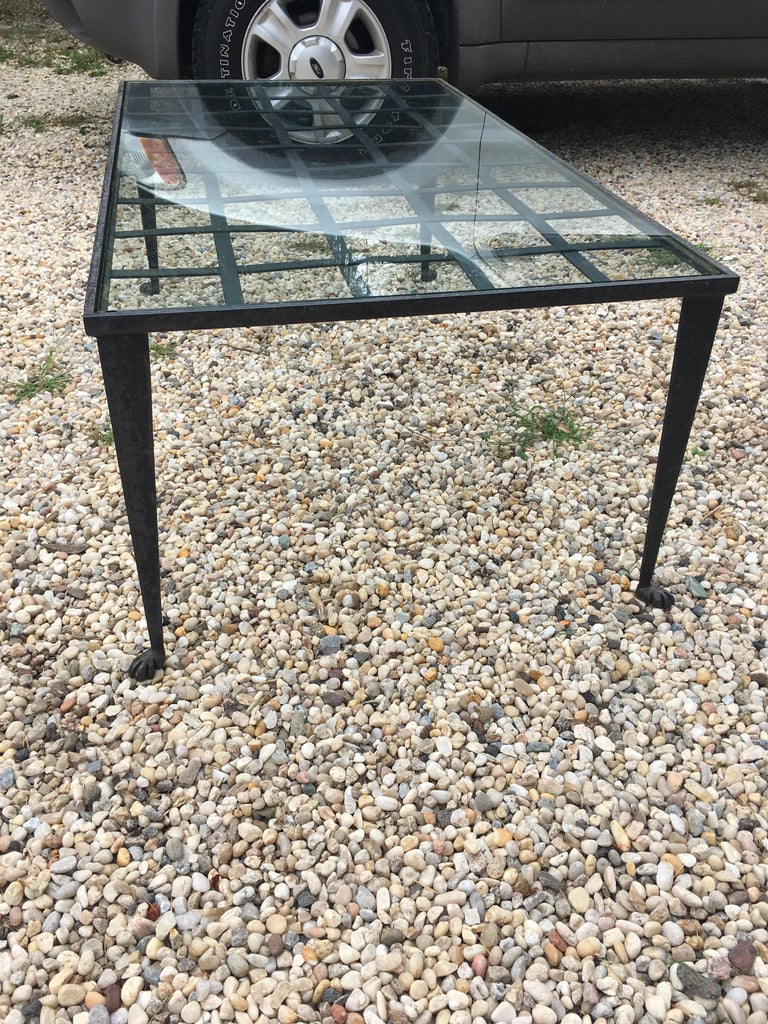 Late 20th Century Forged Iron and Glass Coffee Table by La Forge ...