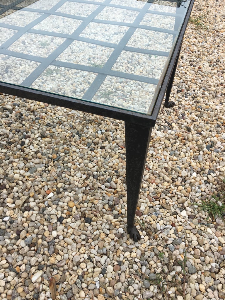 Late 20th Century Forged Iron and Glass Coffee Table by La Forge ...