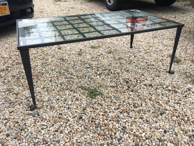 Late 20th Century Forged Iron and Glass Coffee Table by La Forge ...