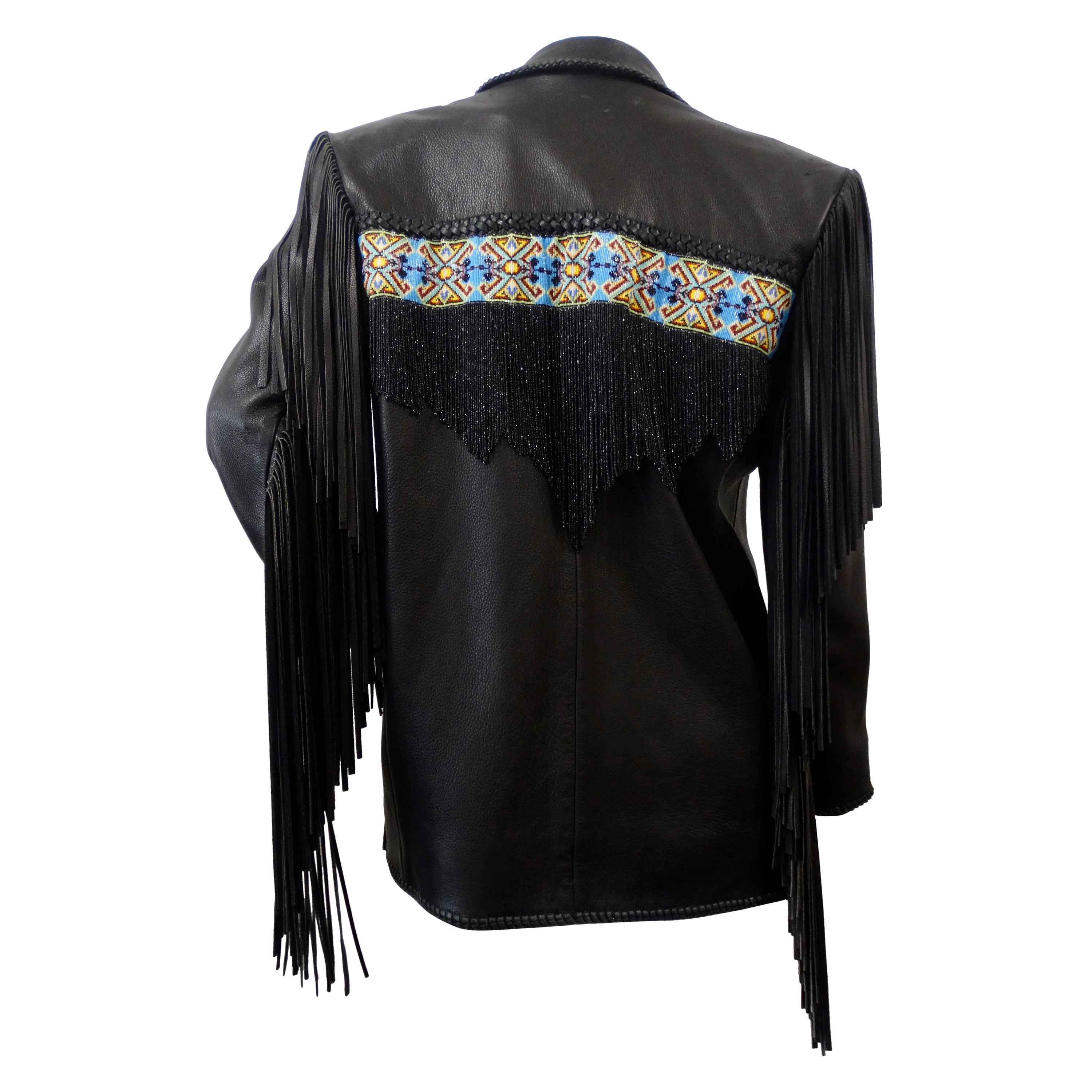 Fringe Leather Jacket Late 20th-Century at 1stDibs