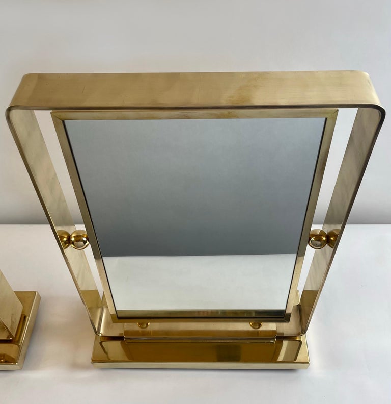 Late 20th Century Italian Brass Double Sided Table Mirror For Sale at ...