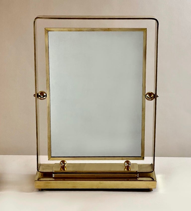 Late 20th Century Italian Brass Double Sided Table Mirror For Sale at ...