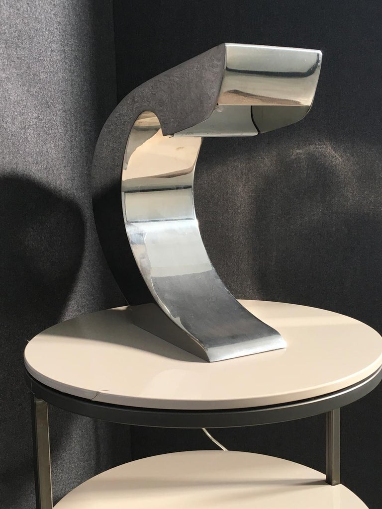 Post-Modern Italian Design Steel Chrome Abstract Table Lamp For Sale at ...