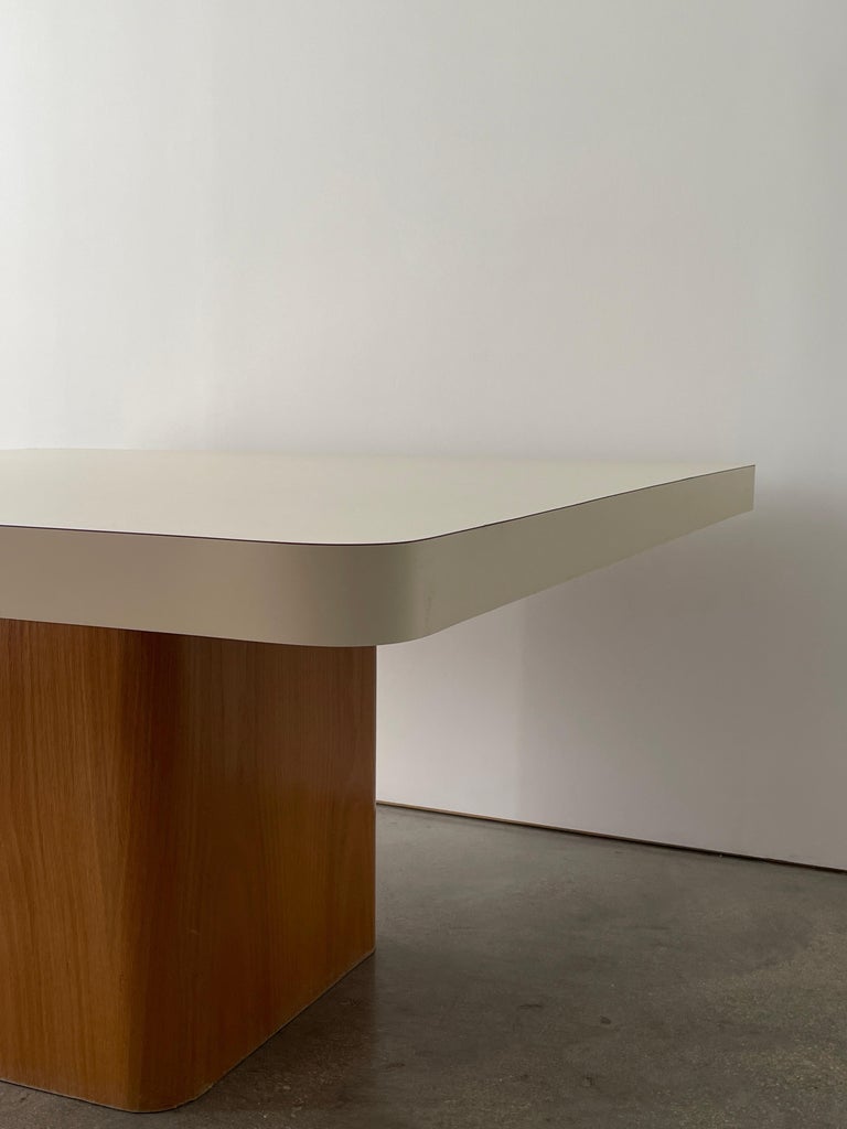 Late 20th Century Laminate Wooden Block Dining Table For Sale at 1stDibs