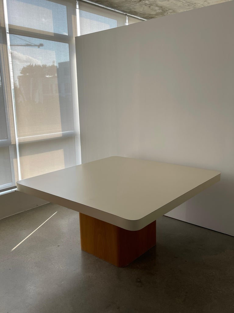 Late 20th Century Laminate Wooden Block Dining Table For Sale at 1stDibs