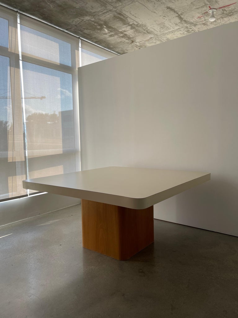 Late 20th Century Laminate Wooden Block Dining Table For Sale at 1stDibs