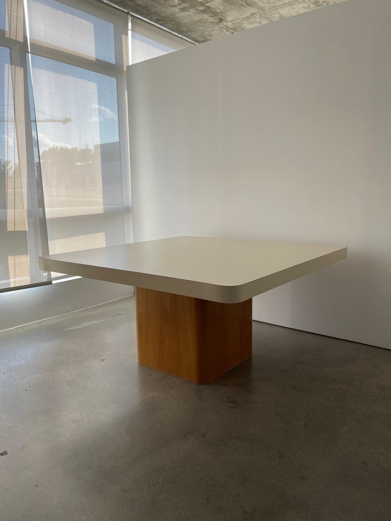 Late 20th Century Laminate Wooden Block Dining Table For Sale at 1stDibs