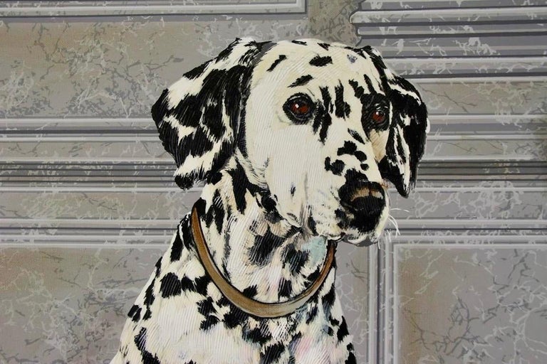 Late 20th Century Large Scale Dog Painting at 1stDibs